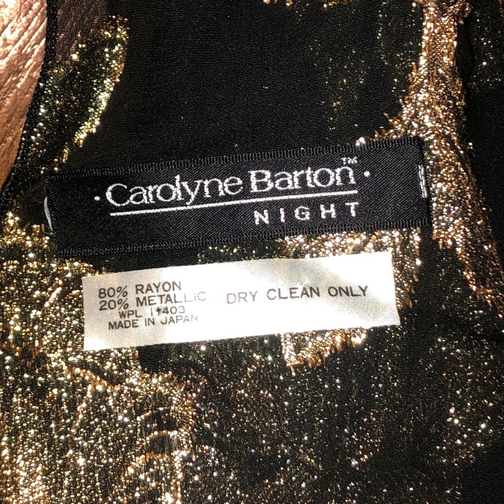 Carolyne Barton Night Vintage Sheer Black & Gold Scarf - Gem